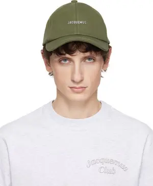 Jacquemus Logo Detail Cotton Baseball Cap - Khaki