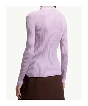 Moncler Wool Long Sleeve Polo Shirt