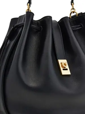 FERRAGAMO Hug Buckle Bucket Bag - Black