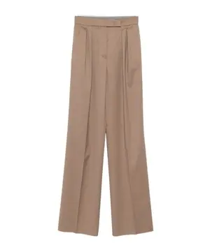 Max Mara Pleated Wide-leg Trousers - Brown