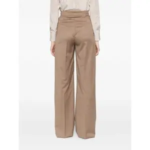 Max Mara Pleated Wide-leg Trousers - Brown