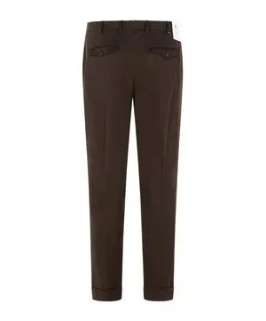 PT TORINO Rebel Pleated Cuffed Pants - Brown