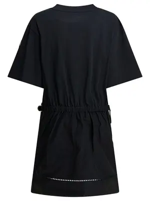 Moncler Short Sleeve Crewneck Dress With Logo Detail