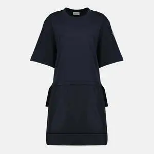 Moncler Short Sleeve Crewneck Dress With Logo Detail