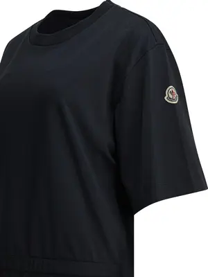 Moncler Short Sleeve Crewneck Dress With Logo Detail