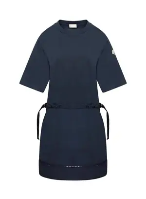 Moncler Short Sleeve Crewneck Dress With Logo Detail