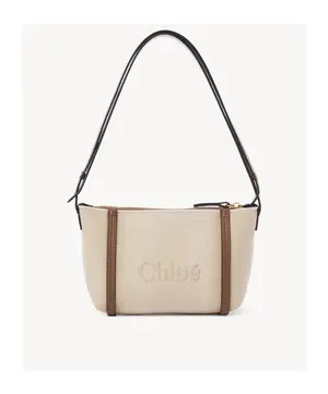 Chloé Carry Logo Detailed Shoulder Bag - Vegetable Beige