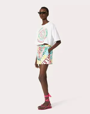 Valentino Garavani Printed Crepe De Chine Shorts
