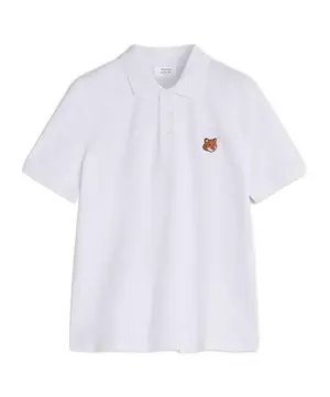Maison Kitsuné Fox Head Regular Polo Shirt - White