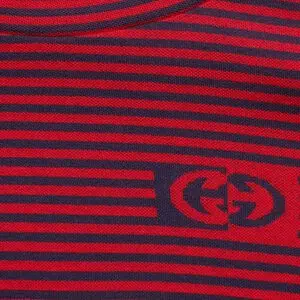 Gucci High-neck Striped Long Sleeve Dress