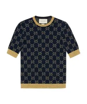 GUCCI Gucci GG Motif Lamé Knit Top