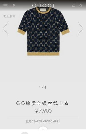 Gucci Gg Motif Lamé Knit Top - Blue