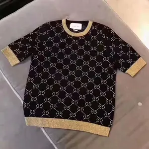 Gucci Gg Motif Lamé Knit Top - Blue