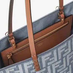 Fendi Roll Ff Jacquard Small Tote Bag
