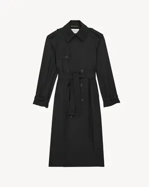 Saint Laurent Double-breasted Silk Trench Coat