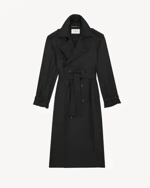 Saint Laurent Double-breasted Silk Trench Coat