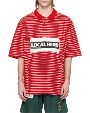 Martine Rose Logo Embroidered Striped Polo Shirt