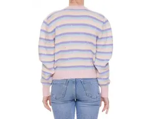 Alessandra Rich Striped Diamond Trim Cardigan