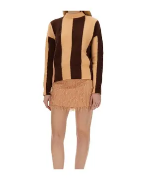 ALYSI Striped Knit Jumper - Brown