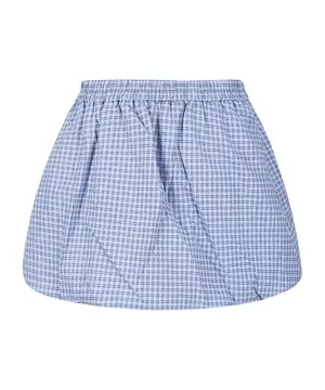 Baum Und Pferdgarten Checked Lantern Hem Skirt - Blue