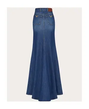 Valentino Garavani High-waisted Denim Maxi Skirt