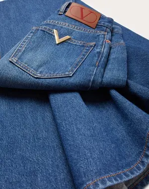 Valentino Garavani High-waisted Denim Maxi Skirt