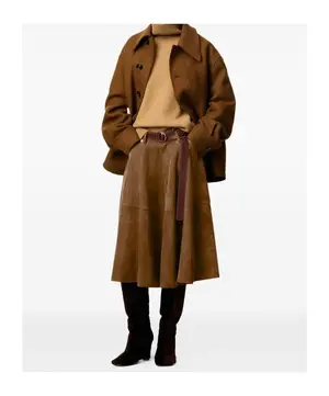 Ami Suede A-line Midi Skirt
