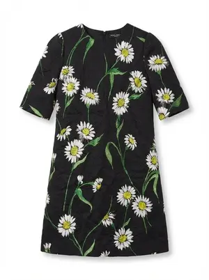 Dolce & Gabbana Floral Print Short Sleeve Dress