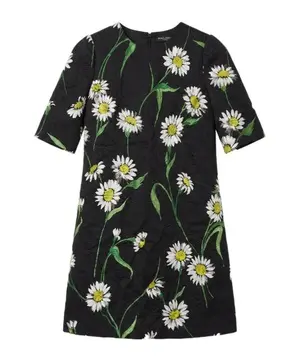 Dolce & Gabbana Floral Print Short Sleeve Dress