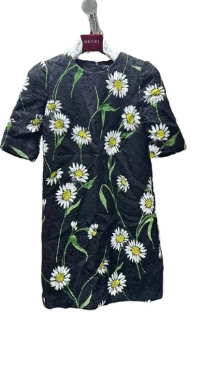 Dolce & Gabbana Floral Print Short Sleeve Dress