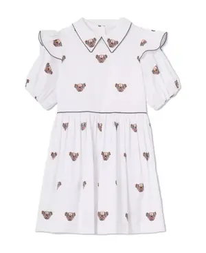 Burberry Thomas Bear Motif Pleated Dress