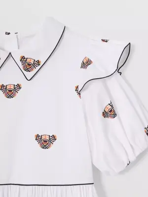Burberry Thomas Bear Motif Pleated Dress
