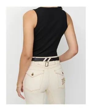 Burberry Lace-up Ribbed Tank Top - Black
