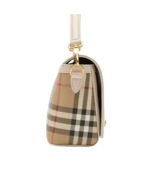 Burberry Check Printed Top Handle Note Bag