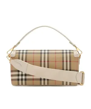 Burberry Check Printed Top Handle Note Bag