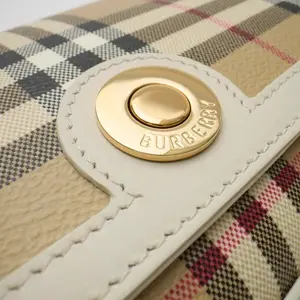 Burberry Check Printed Top Handle Note Bag