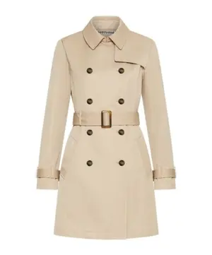 Marella Double-breasted Technical Cotton Trench Coat