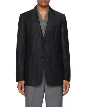 Ami Pinstriped Single-breasted Tailored Blazer - Black