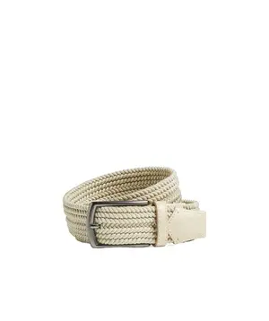 Zegna Braided Buckle Belt - Light Beige