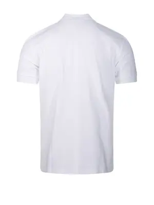 Burberry Logo Embroidered Short Sleeved Polo Shirt - White