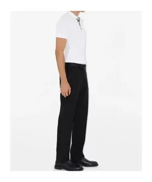 Burberry Logo Embroidered Short Sleeved Polo Shirt - White