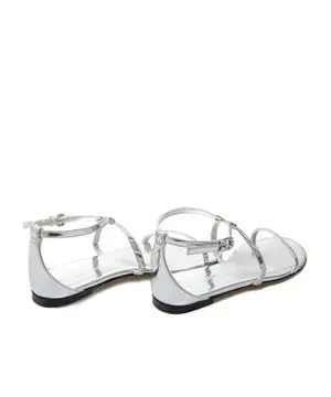 Alexander McQueen Strappy Metallic Sandals - Gray