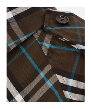 Burberry Double Breasted Belted Checked Trench Coat