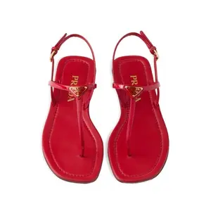 Prada Buckled Thong Sandals - Red