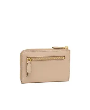 Prada Triangle-logo Zipped Wallet - Nude