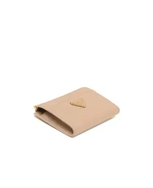 Prada Triangle-logo Zipped Wallet - Nude