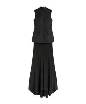 Sportmax Cileno Satin Midi Dress - Black