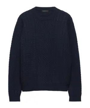 Prada Cable Knit Wool Sweater - Blue