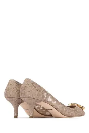 Dolce & Gabbana Embellished Lace Pumps - Nude