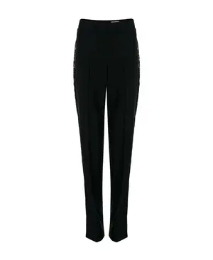 Alexander McQueen High-waist Tailored Trousers With Lace Detail - Black